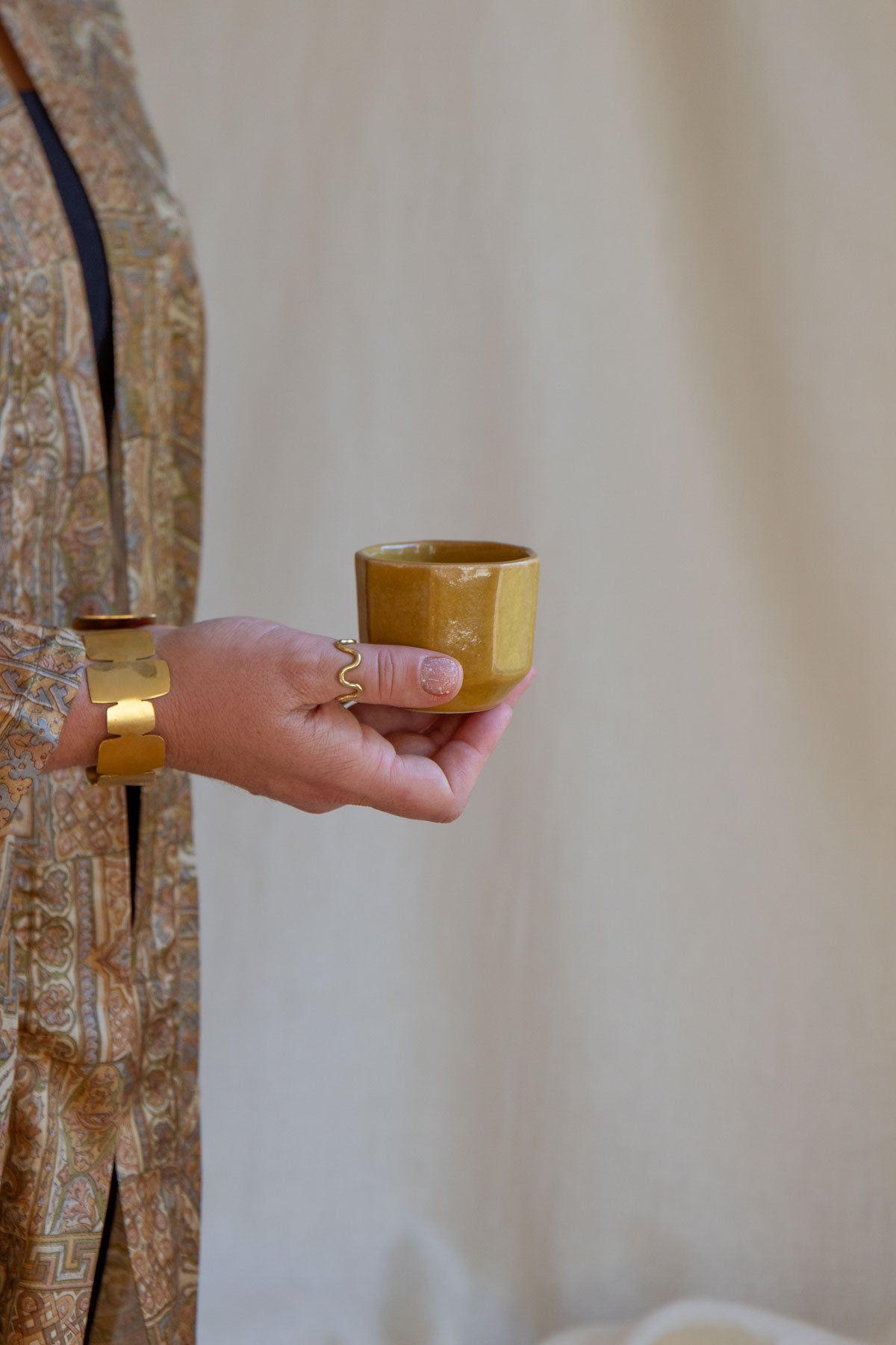 Ochre Faceted Espresso Cup - Limited Edition – Campfire Pottery